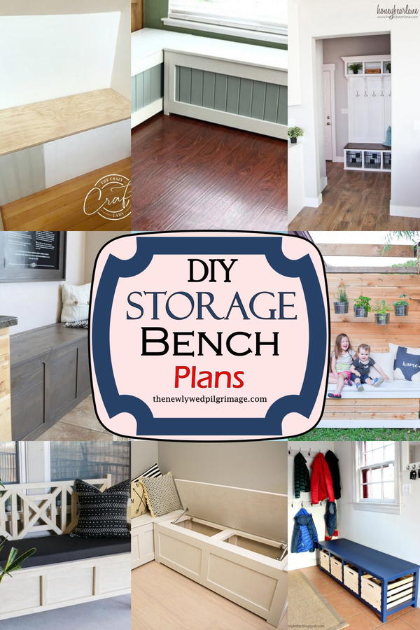24 DIY Storage Bench Plans You Can Make Easily - Mint Design Blog