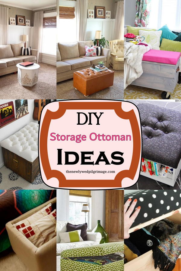 27 DIY Storage Ottoman Ideas - Mint Design Blog