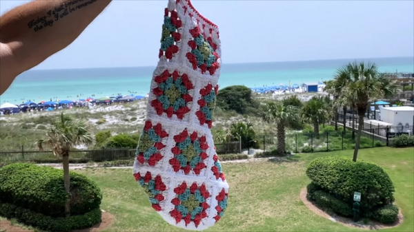 Festive Crochet Granny Square Stocking Pattern Full of Color - Mint ...