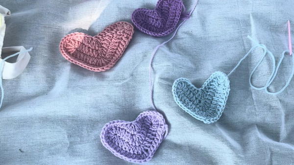Handmade Crochet Little Heart Pattern for Cute Accessories - Mint ...