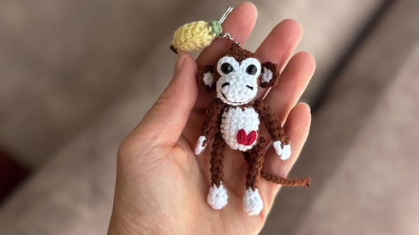 Playful Crochet Monkey Keychain Pattern Kids Will Love - Mint Design Blog