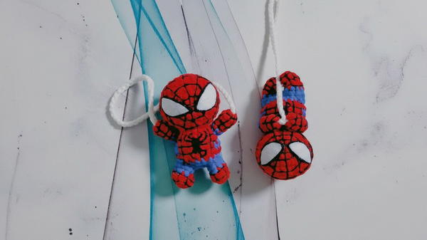 Creative Crochet Spiderman Keychain Pattern with Comic Style - Mint ...