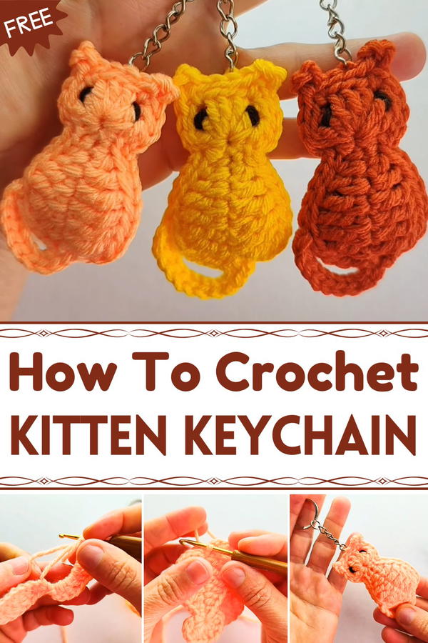 Fun Crochet Kitten Keychain Pattern You’ll Love to Gift - Mint Design Blog